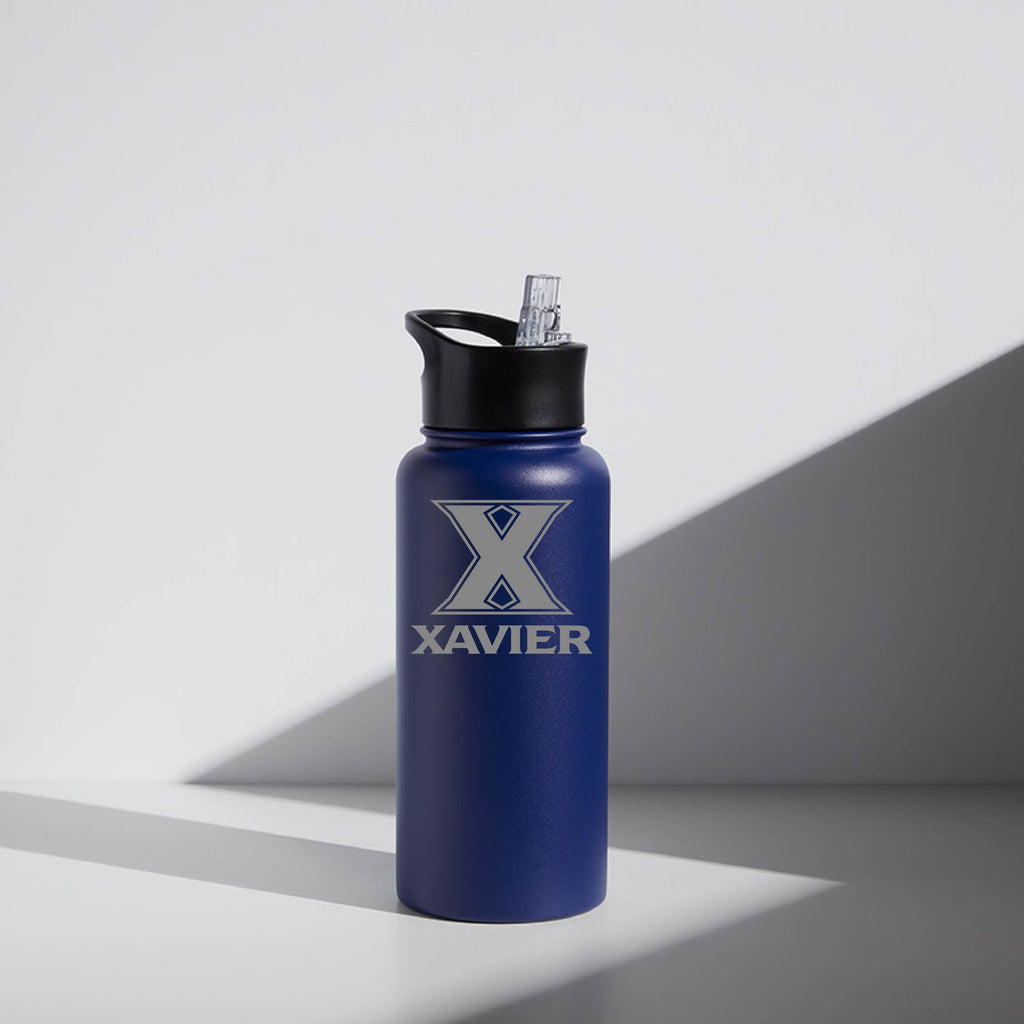 "WATR 32 oz Xavier "X" Bottle: Customizable & Vacuum Insulated for 24 hr Cold/Hot Drinks"
